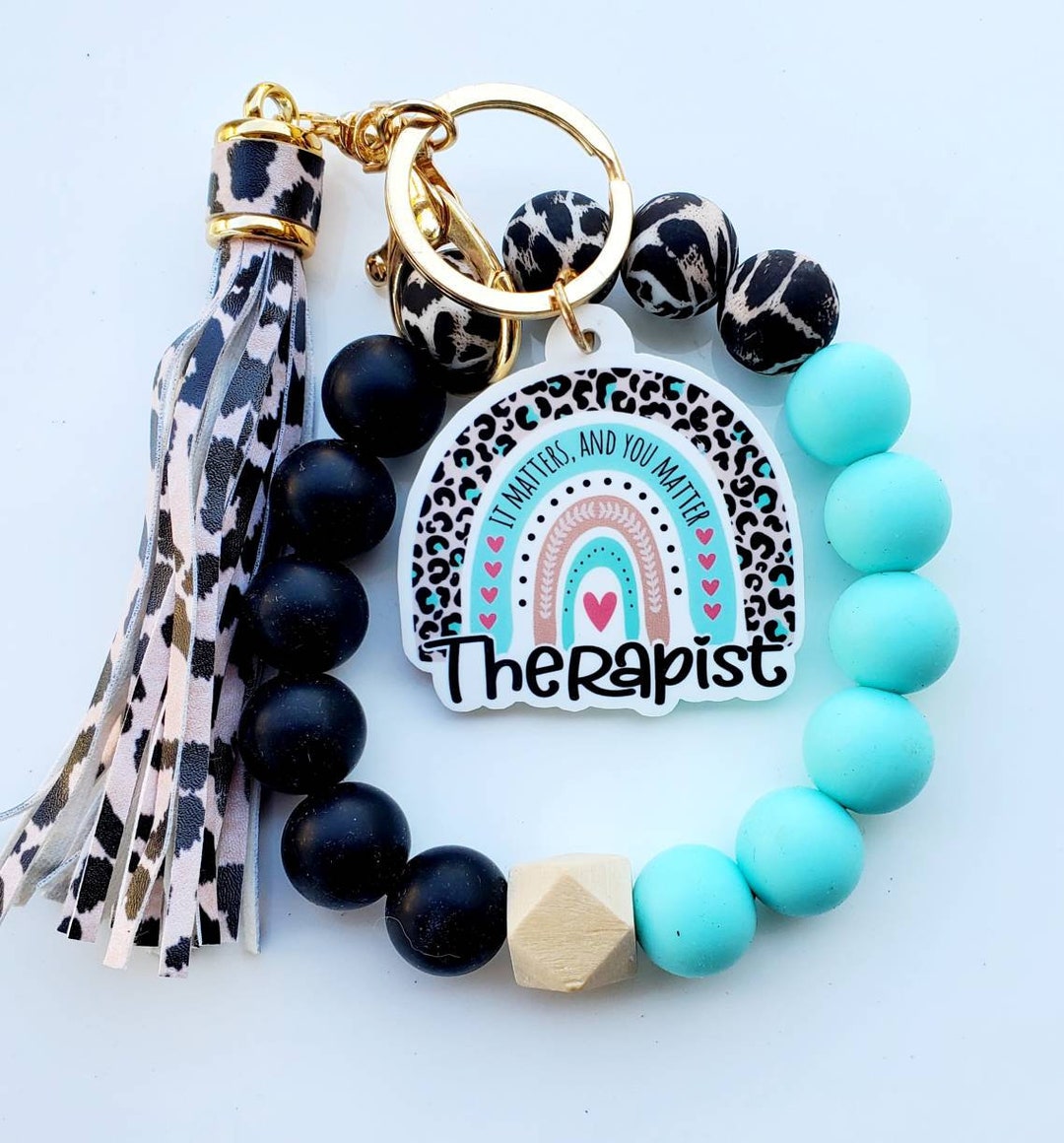 Therapist Wristlet | Therapist Bangel Keychain | Therapist Key Ring ...