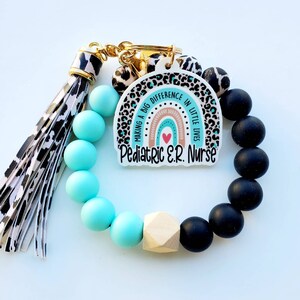Pediatric ER Nurse Wristlet | Pediatric ER Nurse Bangle Keychain ...