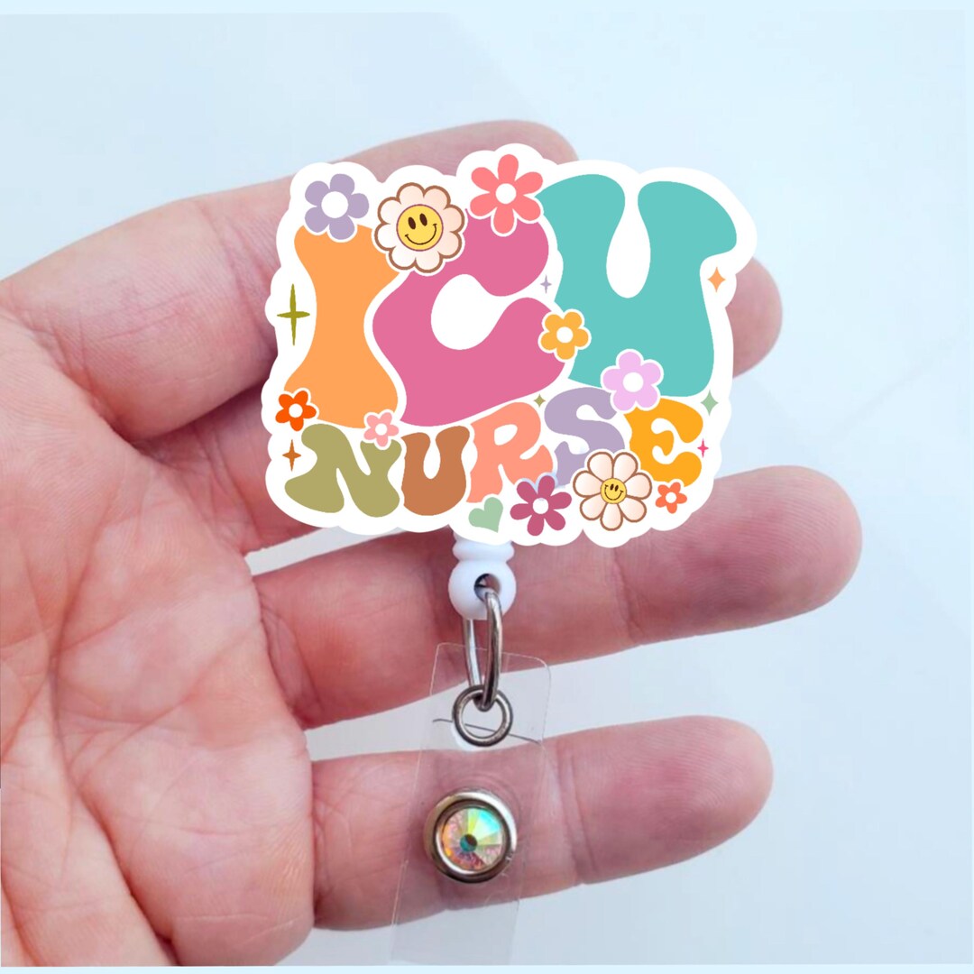 ICU Nurse Badge Reel | Icu Rainbow Badge | Icu Nurse Carabiner | Nurse ...