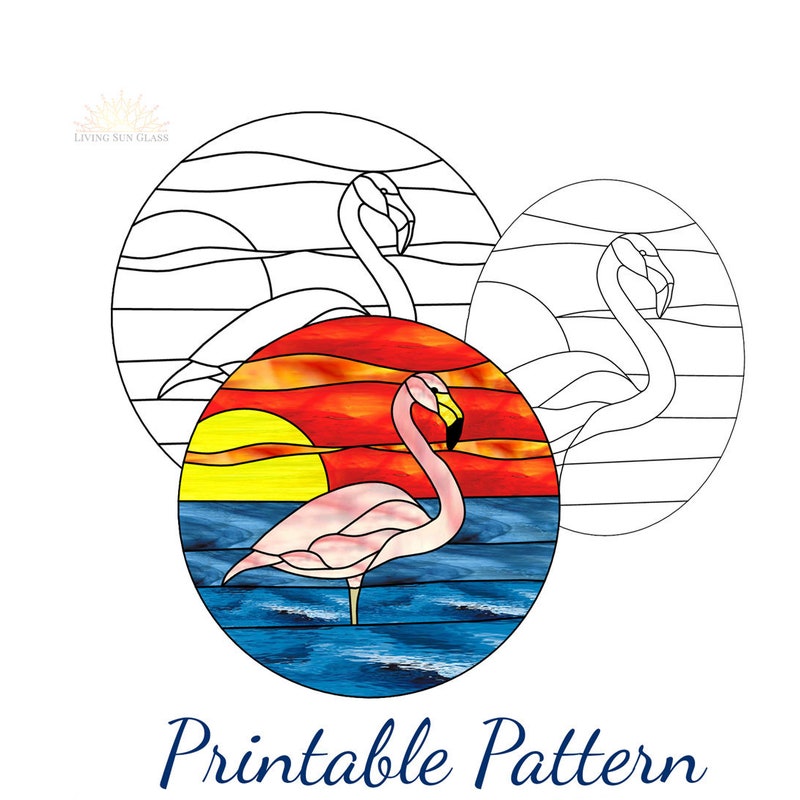 Flamingos Glass Panel - Etsy