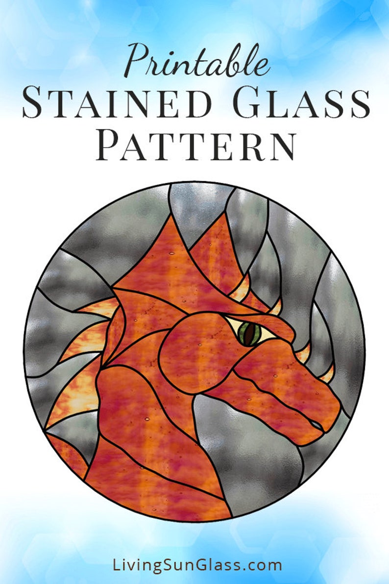 Stained Glass Dragon Pattern - Etsy