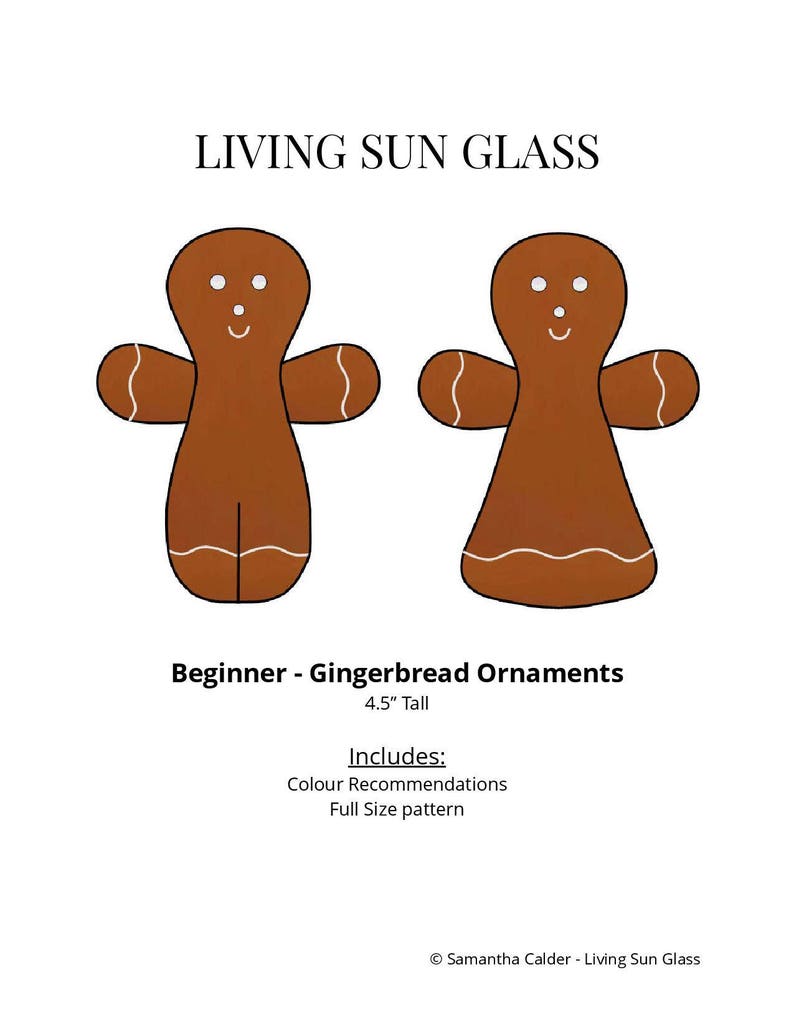 Gingerbread Ornament Pattern Stained Glass for Kids - Etsy