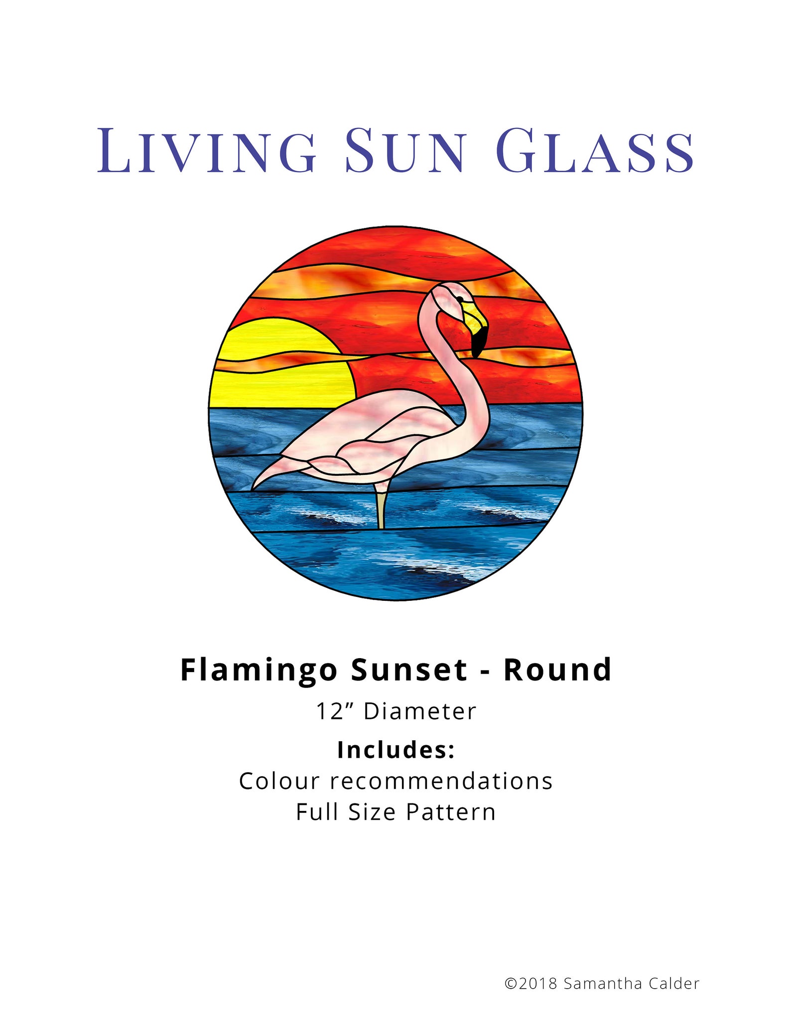 Flamingo Stained Glass Panel Printable Pattern Stained Glass Pattern ...