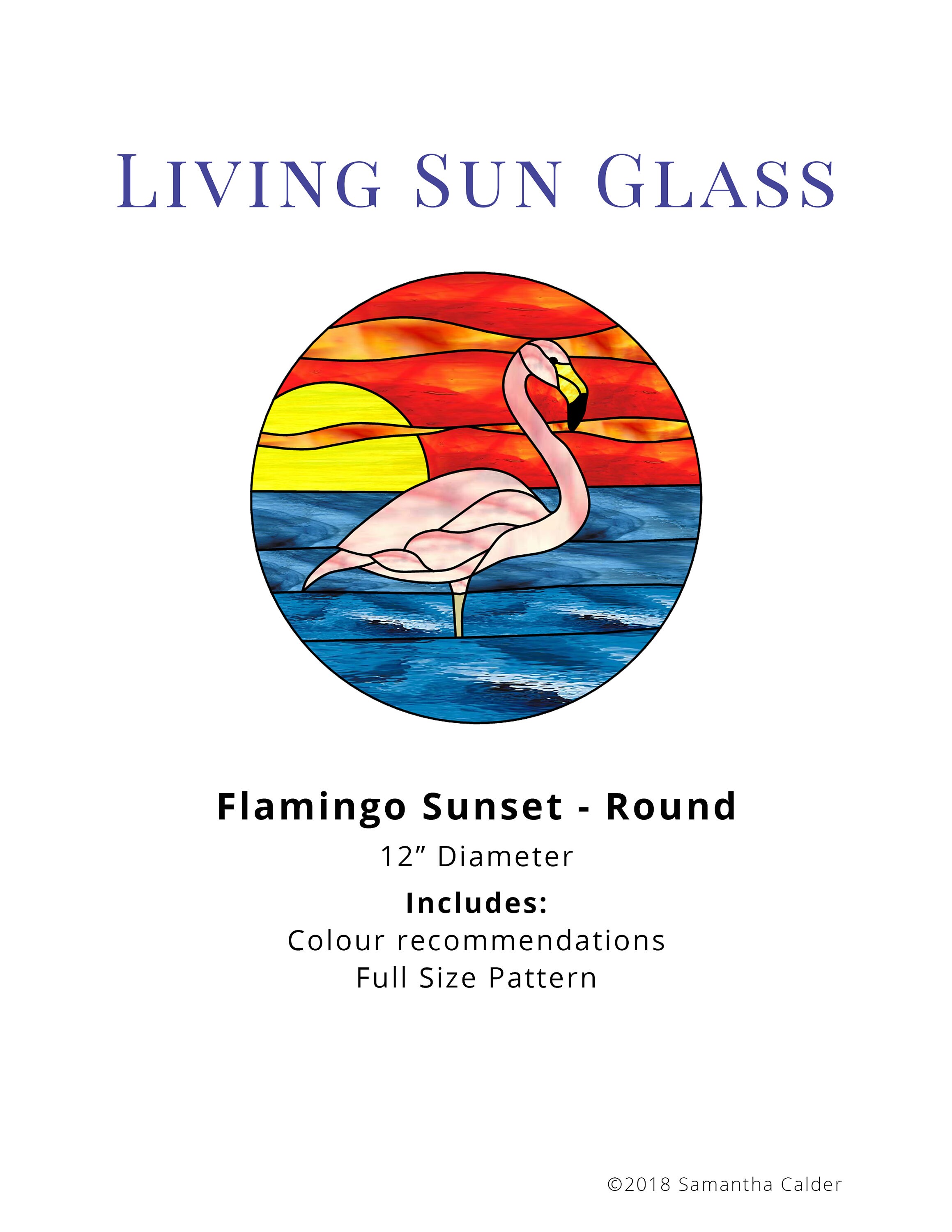 Flamingo Stained Glass Panel Printable Pattern Stained Glass Pattern ...