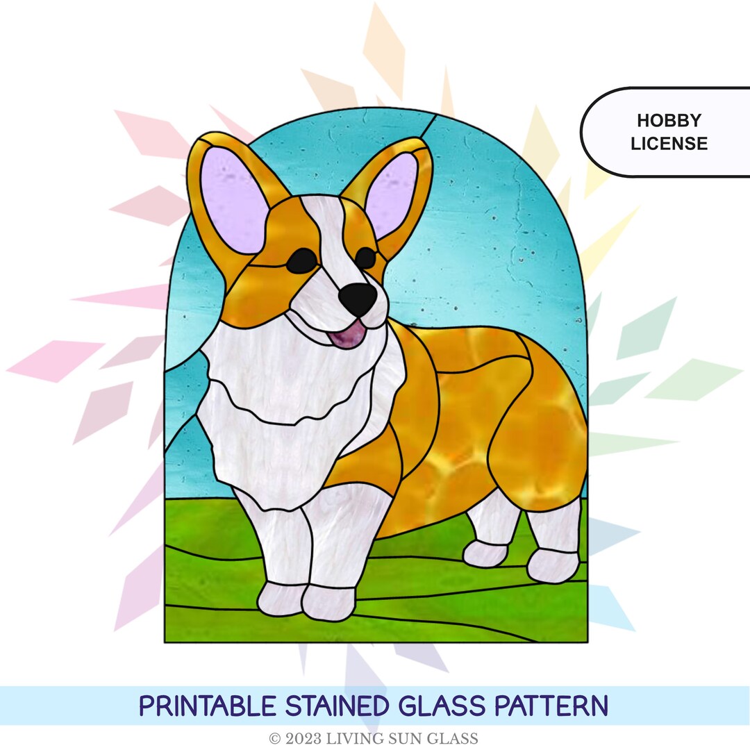 Corgi Stained Glass Pattern - Digital Pattern Download - - Etsy
