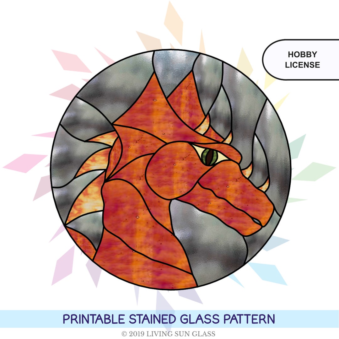 Stained Glass Dragon Pattern - Etsy