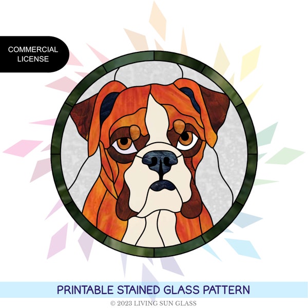 Stained Glass Dog - Etsy