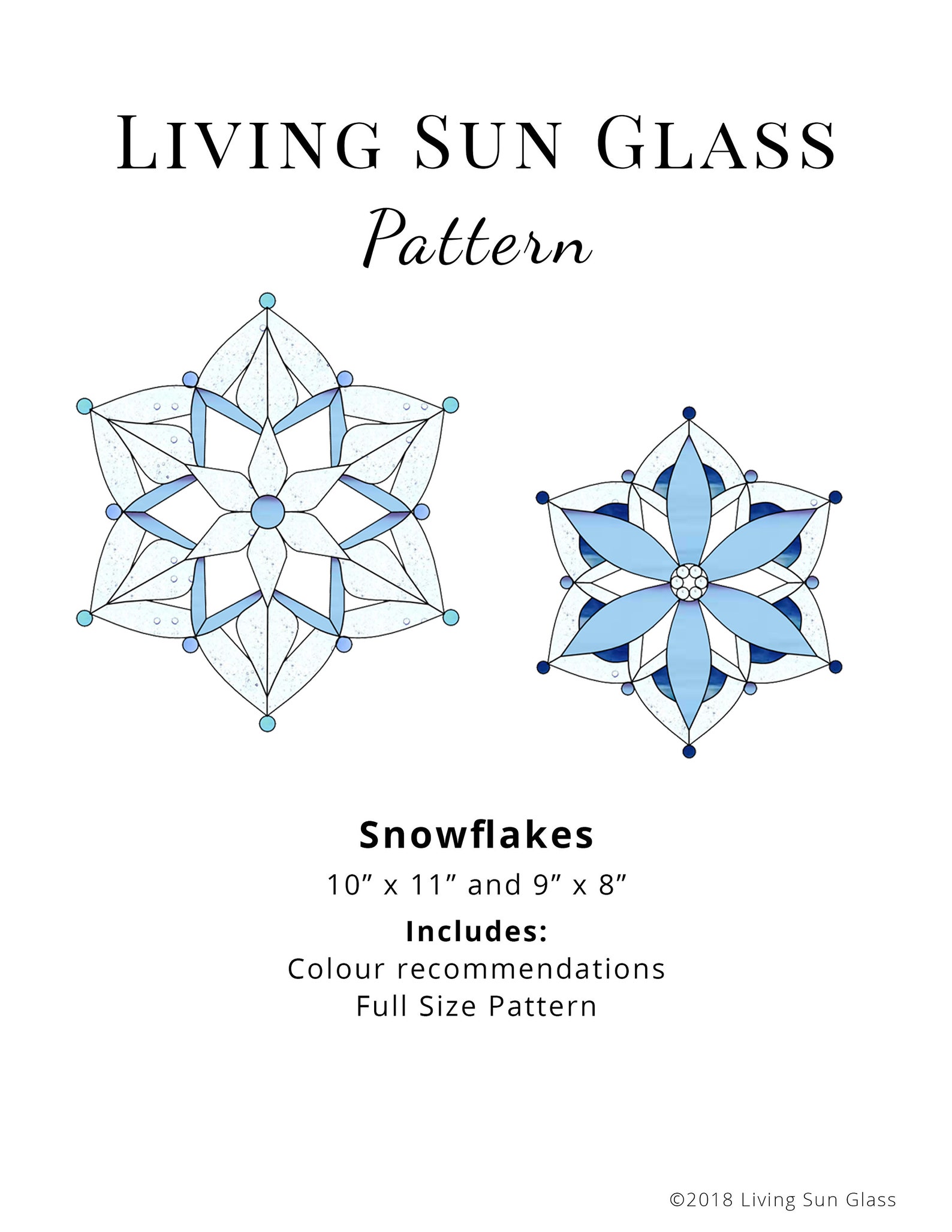Snowflake Stained Glass Pattern - Printable Digital Download PDF ...