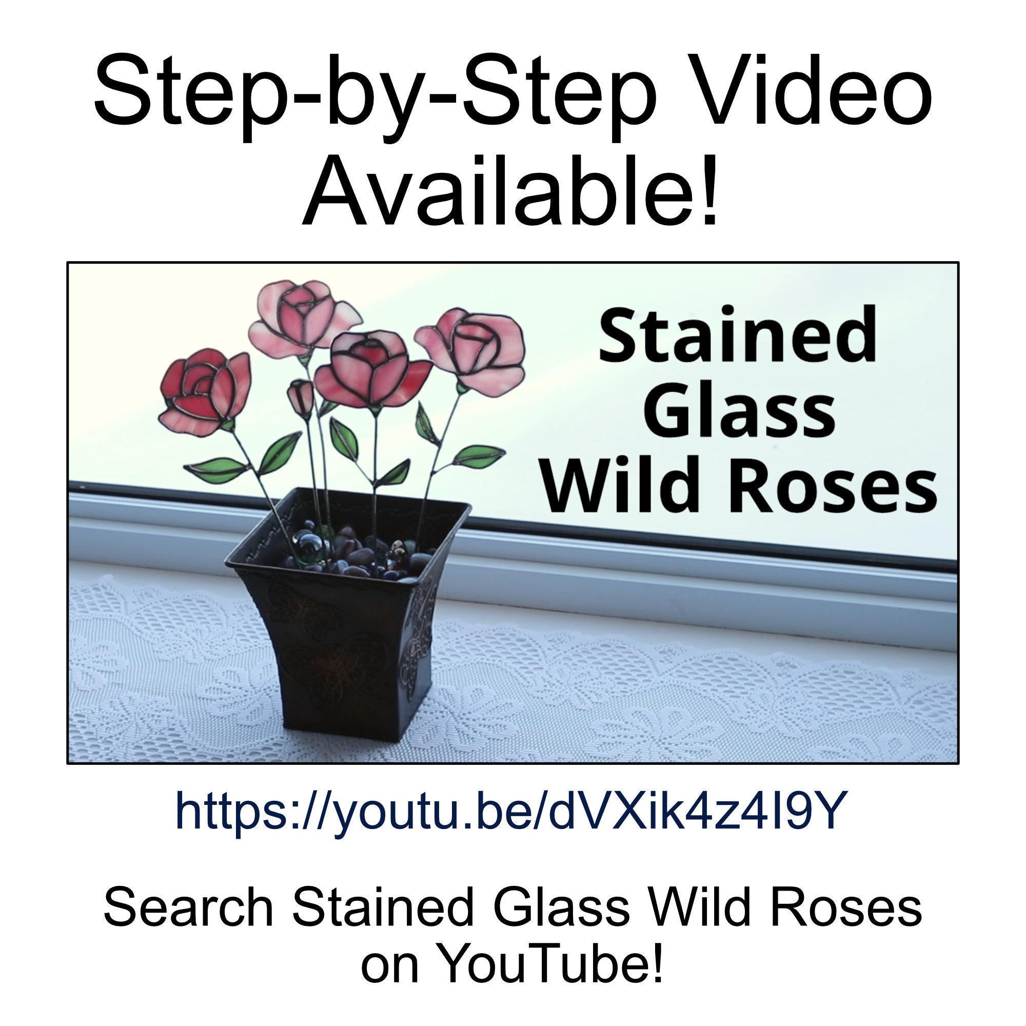 Stained Glass Wild Rose Pattern – Printable PDF Download – DIY Flower ...