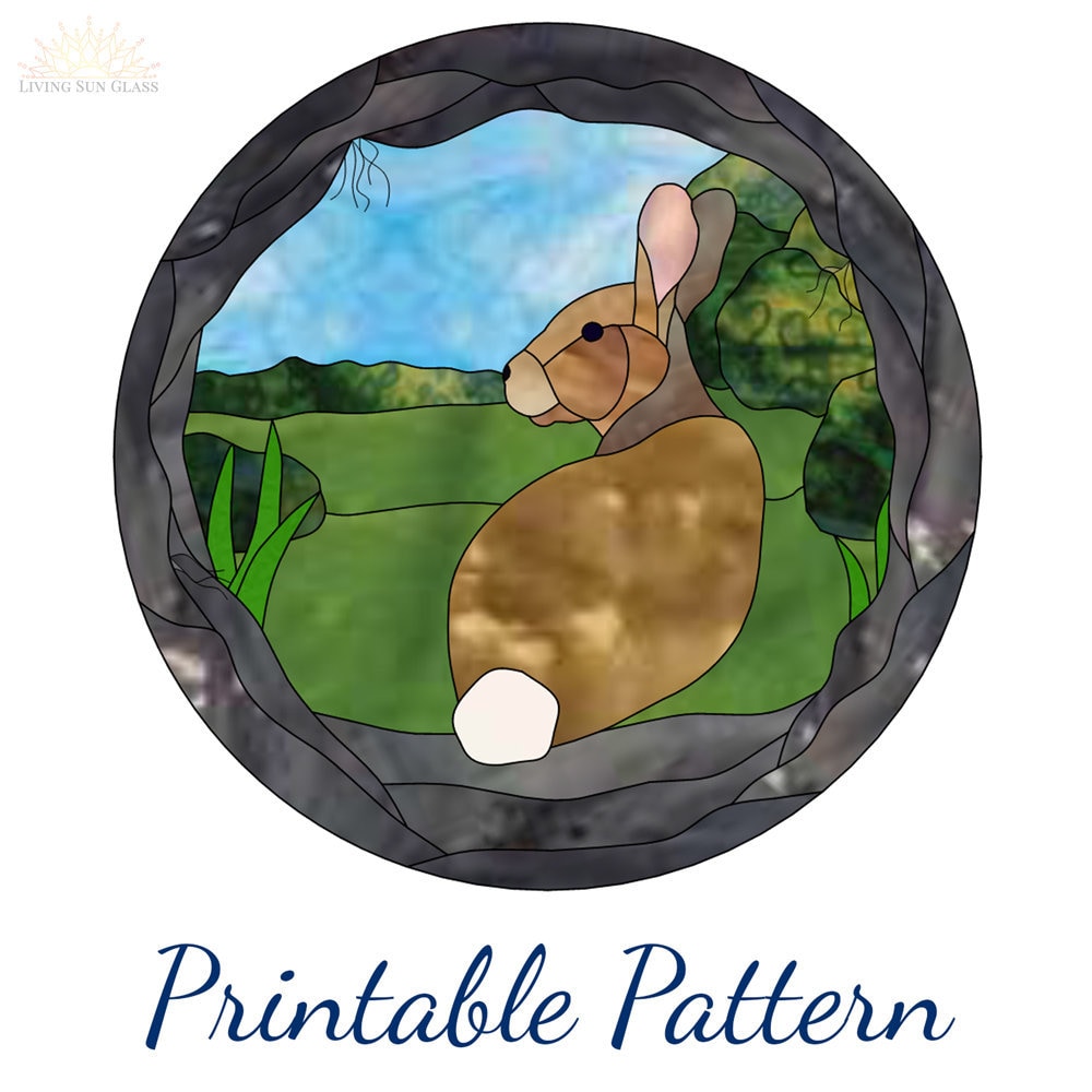 Stained Glass Rabbit Pattern Digital Download PDF Instant - Etsy