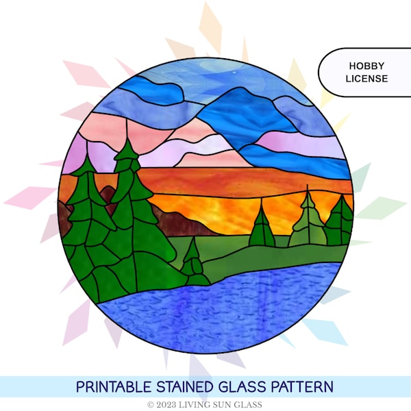 Stained Glass Sunset - Etsy