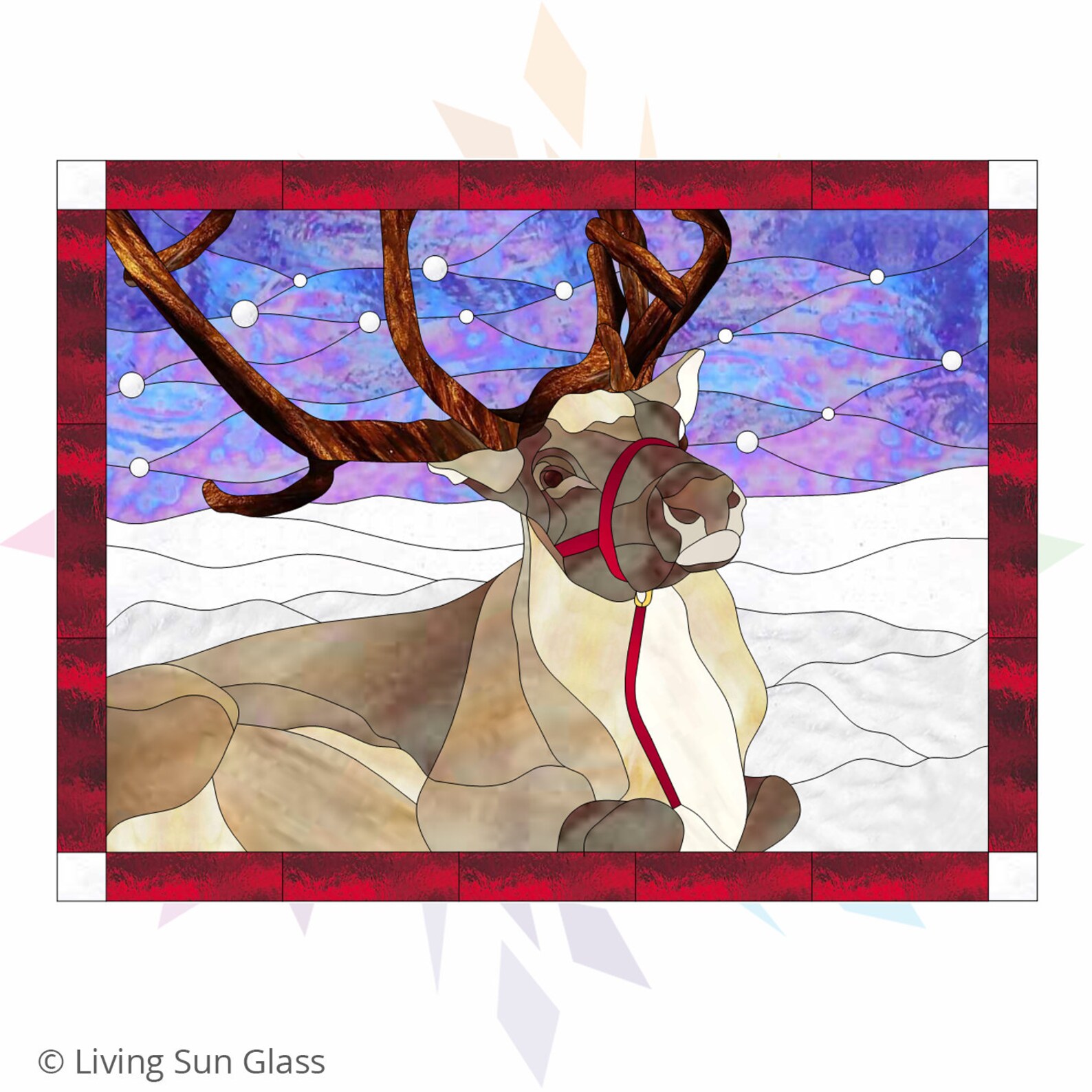 Stained Glass Reindeer Pattern Digital Download PDF | Etsy