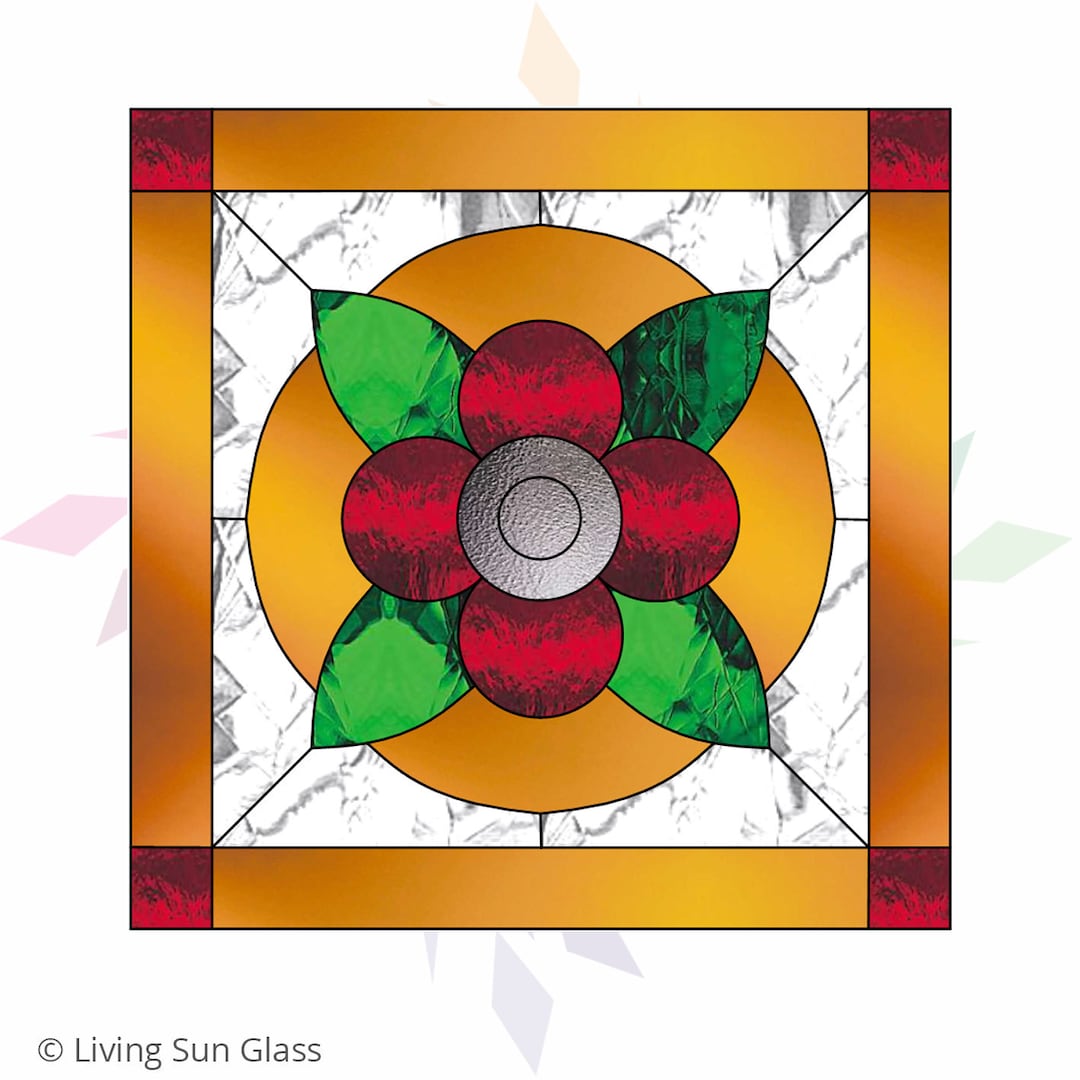 Stained Glass Flower Pattern - Beginner Pattern for Stained Glass ...