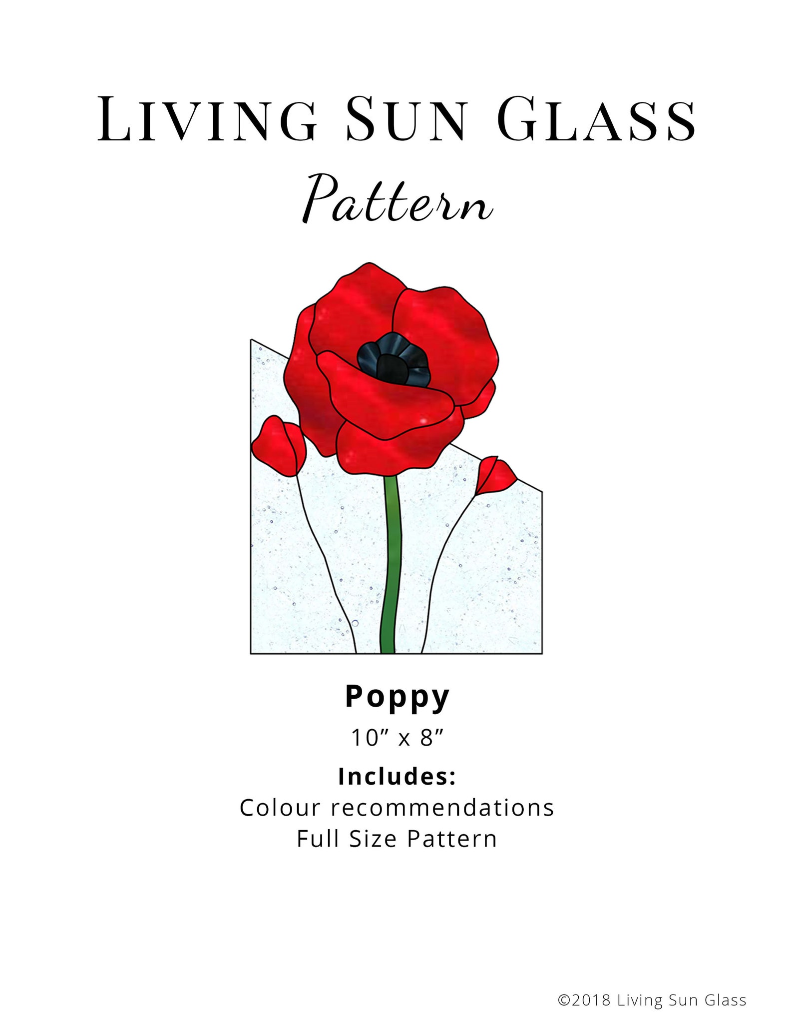 Stained Glass Poppy Pattern Digital Download PDF Stained - Etsy