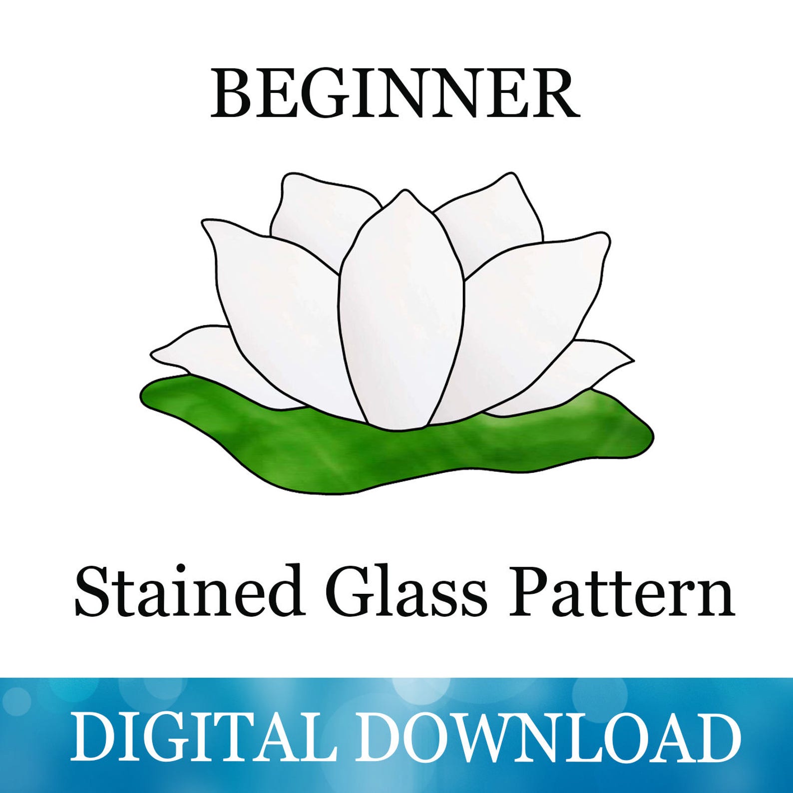 Stained Glass Pattern Lotus Flower Lotus Suncatcher Easy - Etsy