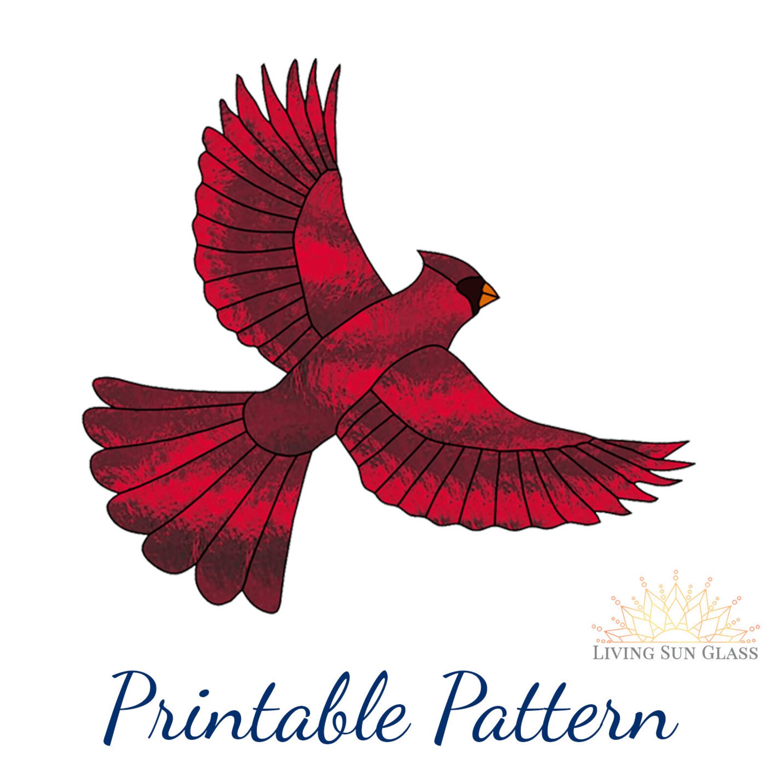 Cardinal Stained Glass Pattern - Etsy