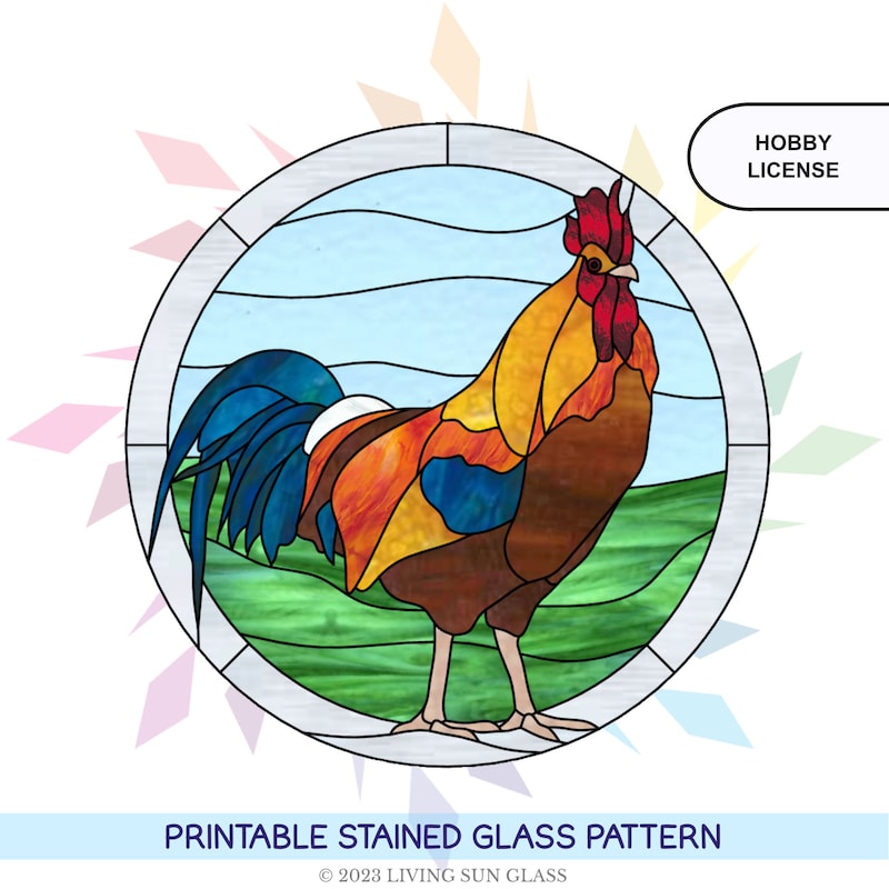 Stain Glass Rooster - Etsy