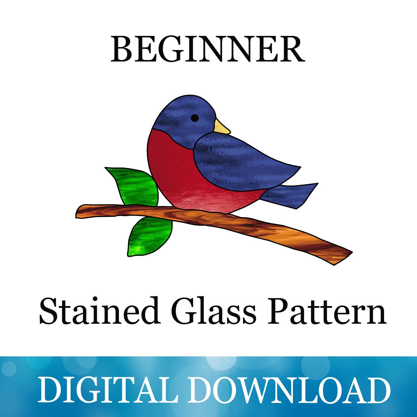 Stained Glass Pattern - Stained Glass Bird - Bird Suncatcher Pattern ...