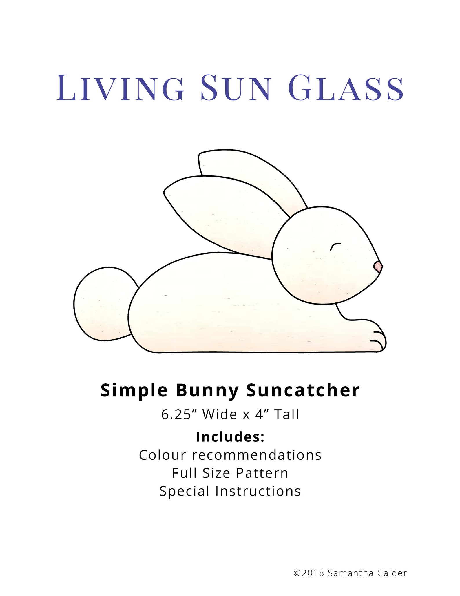 Bunny Stained Glass Pattern Rabbit Suncatcher Digital Pattern - Etsy