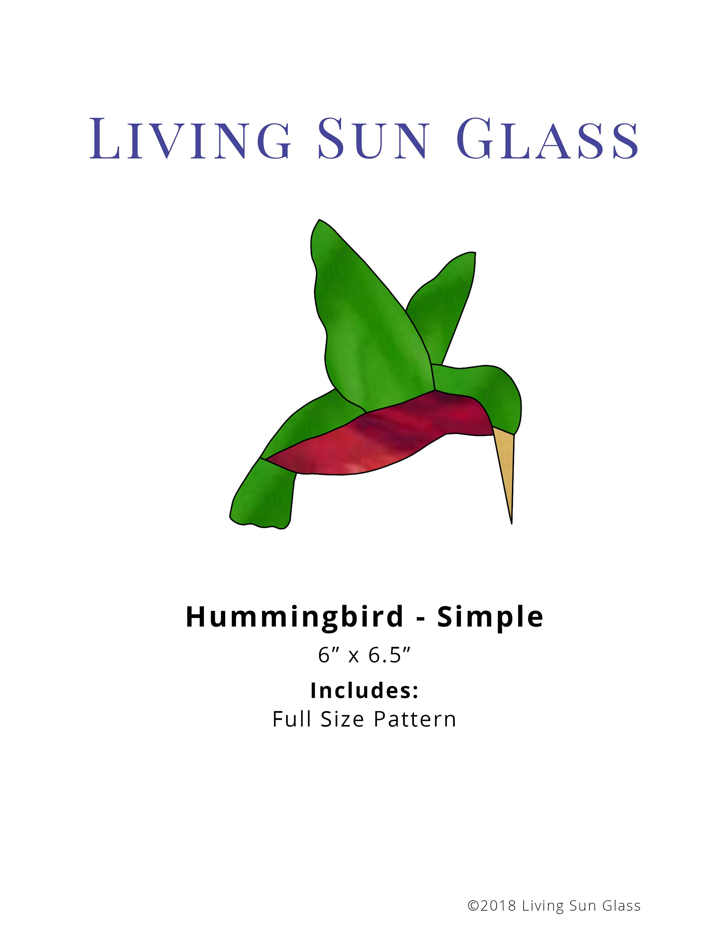 Hummingbird Stained Glass Pattern Hummingbird Suncatcher Digital ...