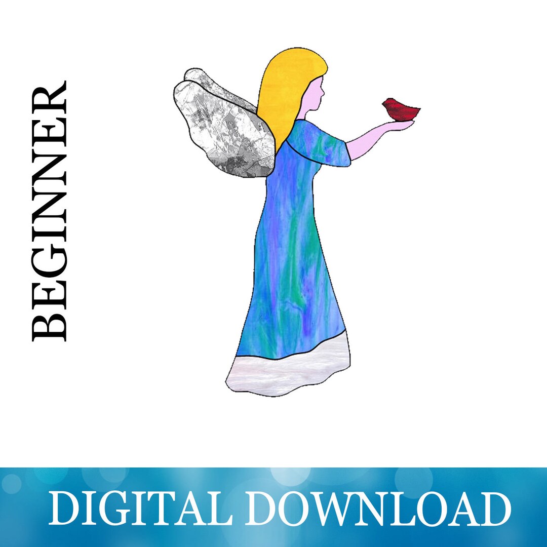 Stained Glass Patterns - Beginner Pattern - Angel Suncatcher - Angel ...