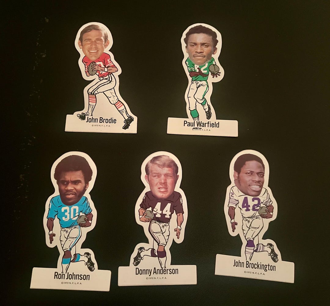 1972 NFLPA Vinyl Sticker Football Cards 5 Different Ron Johnson Paul ...