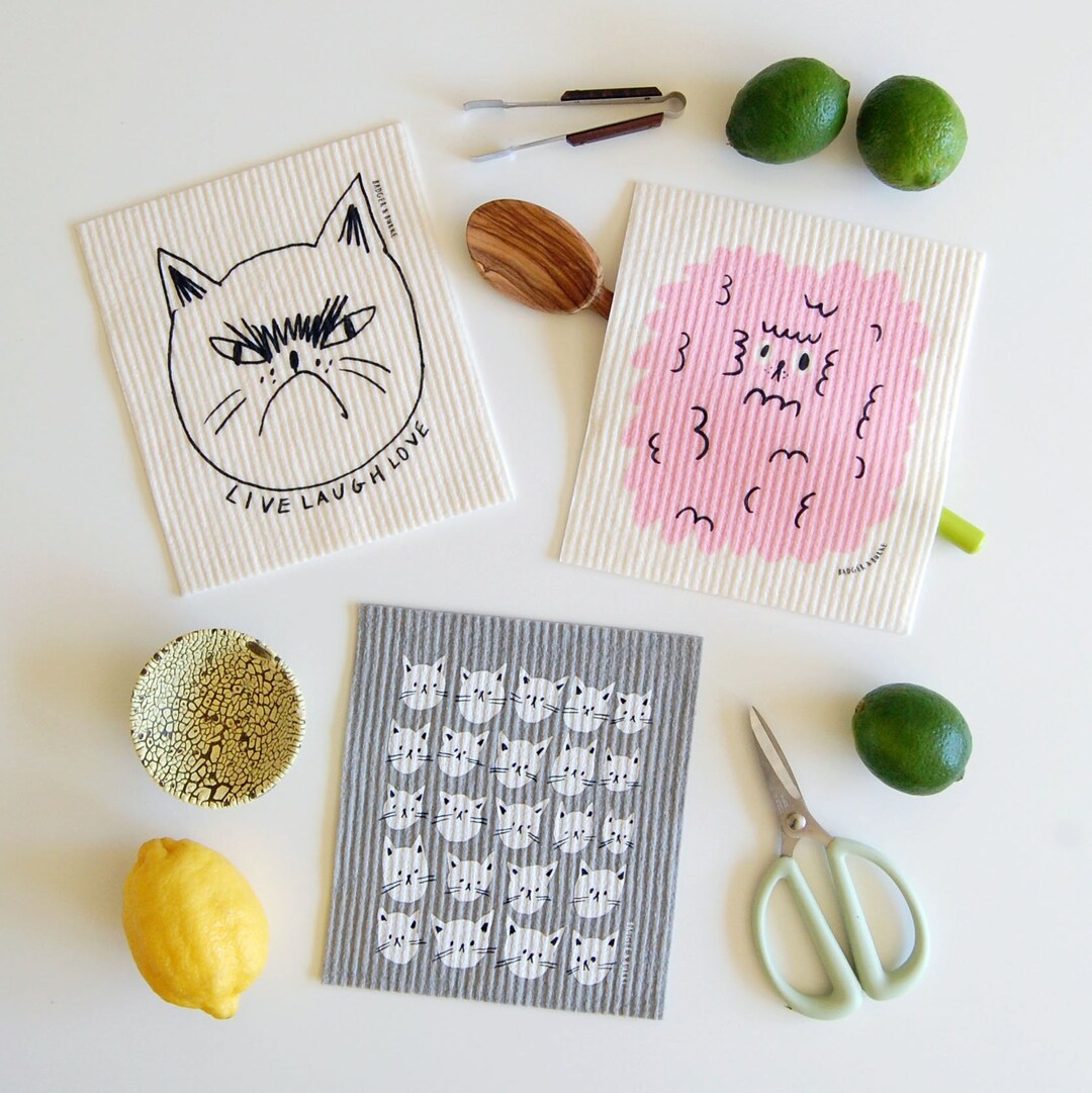 Many Cats Sponge Cloth - Etsy