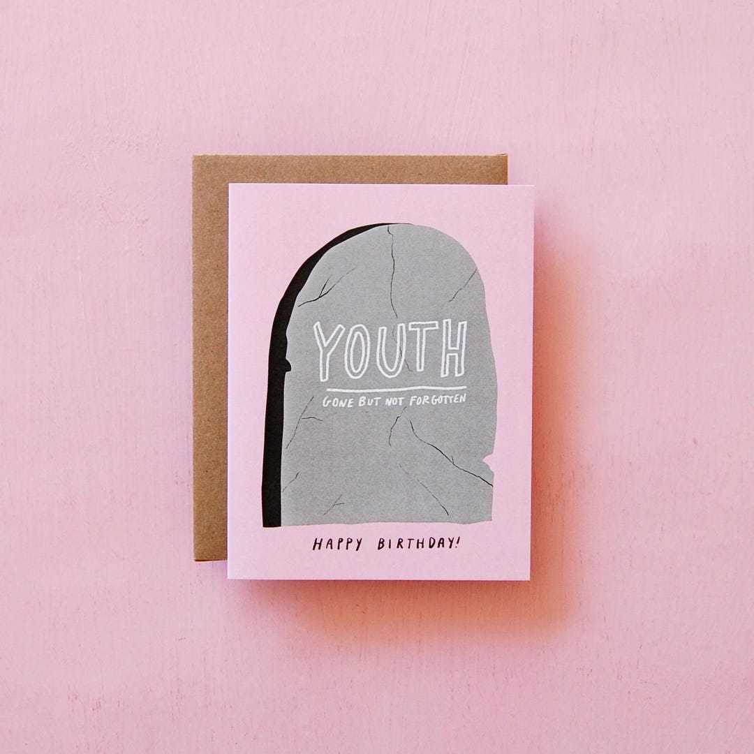 Youth, Gone but Not Forgotten - Birthday Card - Etsy