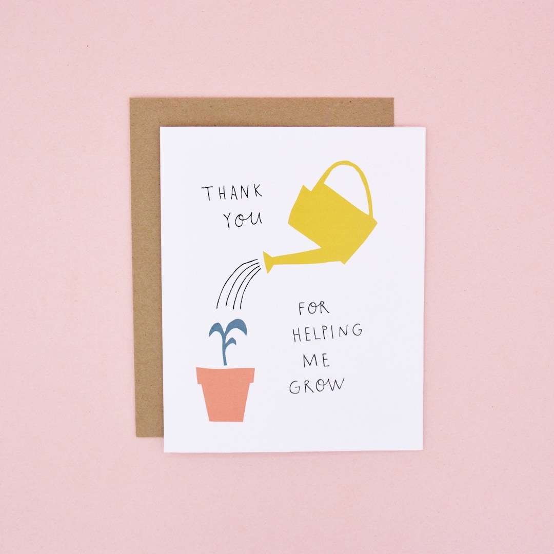Thank You for Helping Me Grow - Greeting Card - Etsy