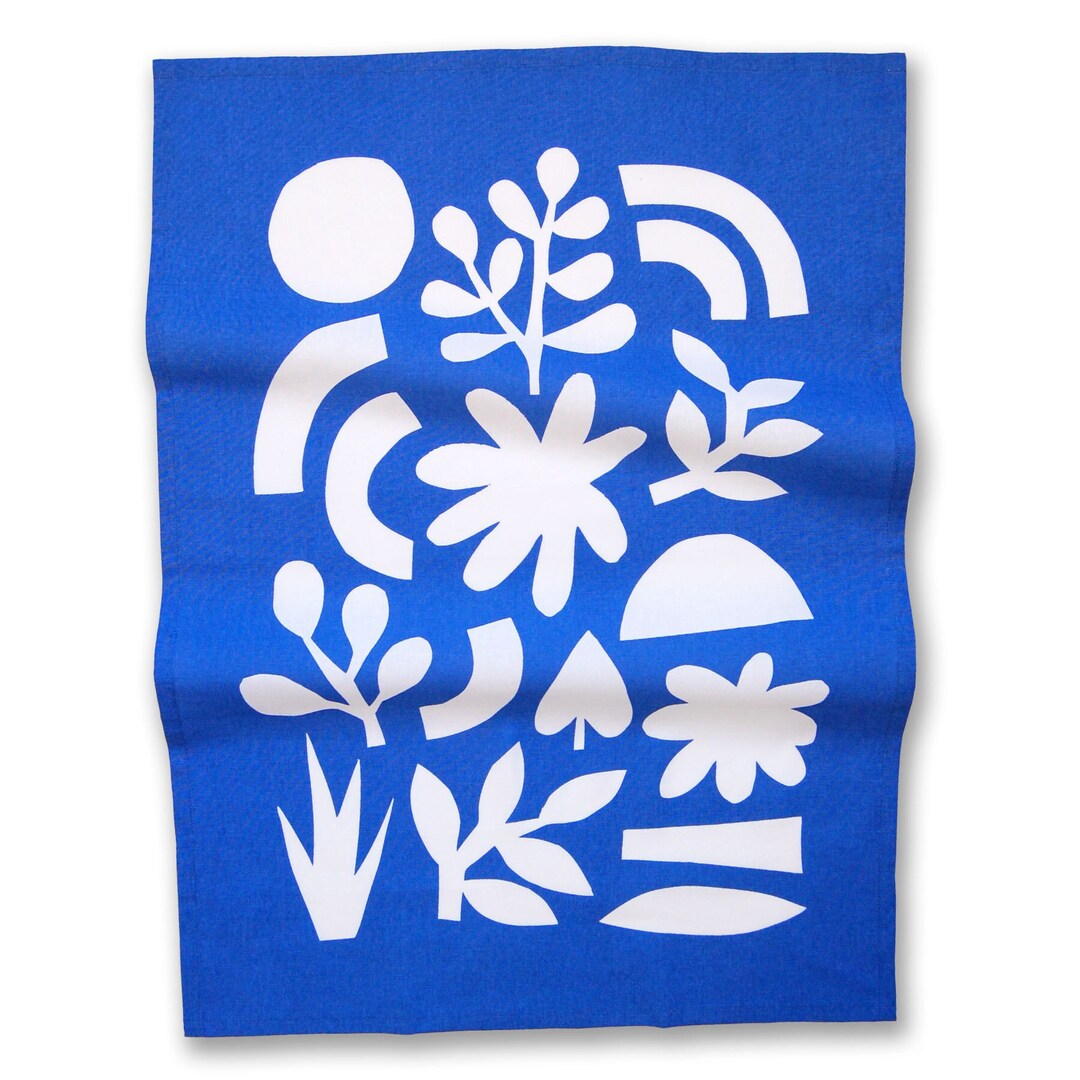 Blue Cut Outs Tea Towel - Etsy