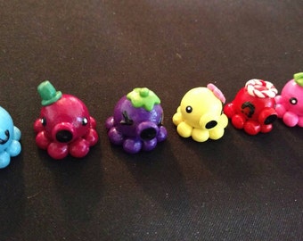 Items similar to Cute Octopus Charm - Kawaii Polymer Clay Octopus ...