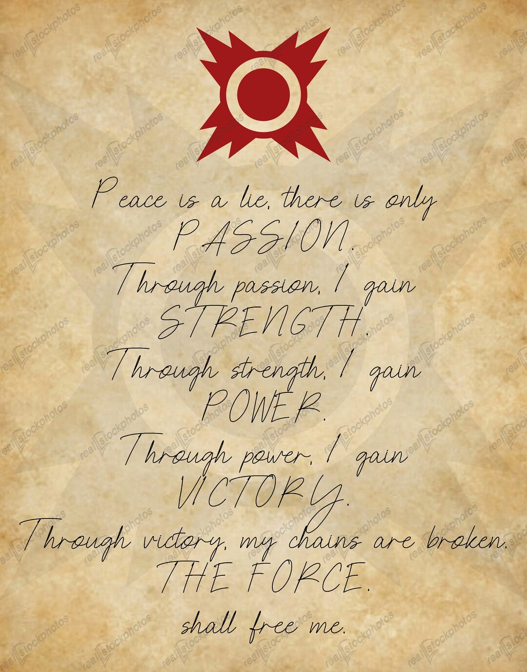 Sith Code Digital Print Download, Star Wars to Print, Jedi to Print ...