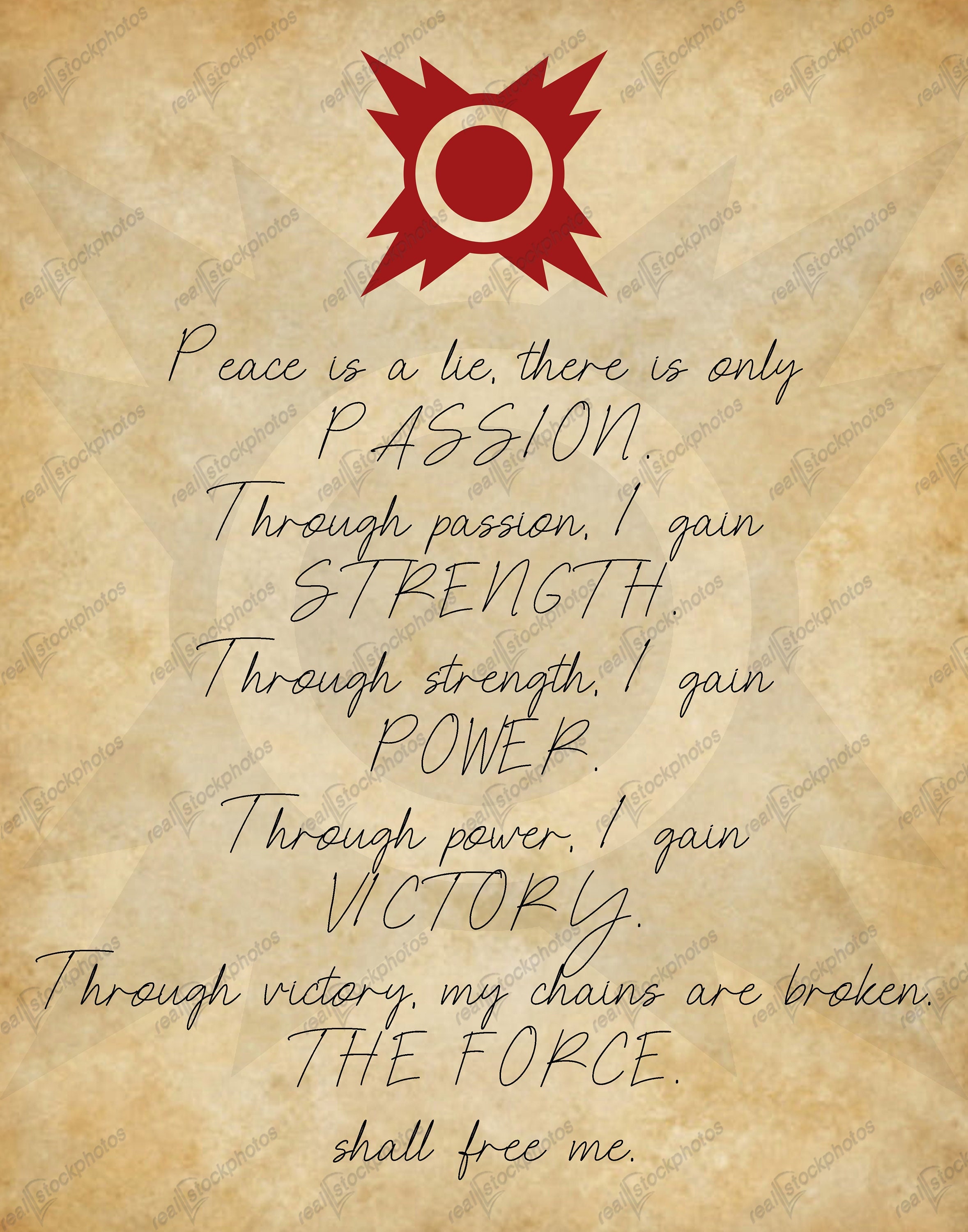 Sith Code Digital Print Download, Star Wars to Print, Jedi to Print ...