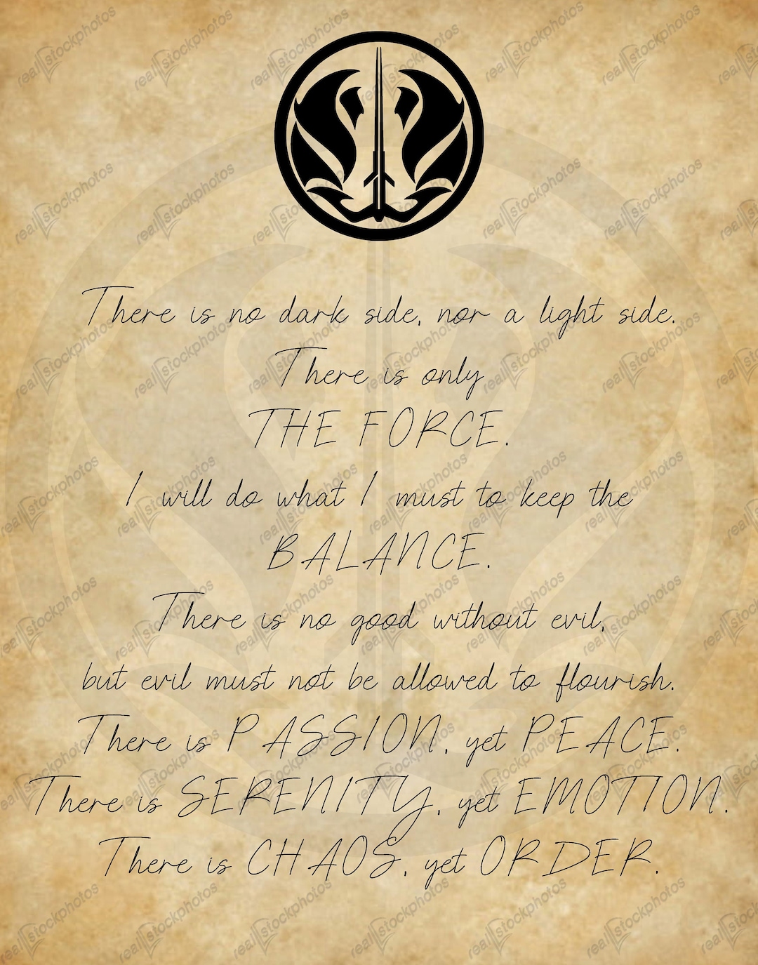 Gray Jedi Code Digital Print Download, Star Wars to Print, Jedi to ...