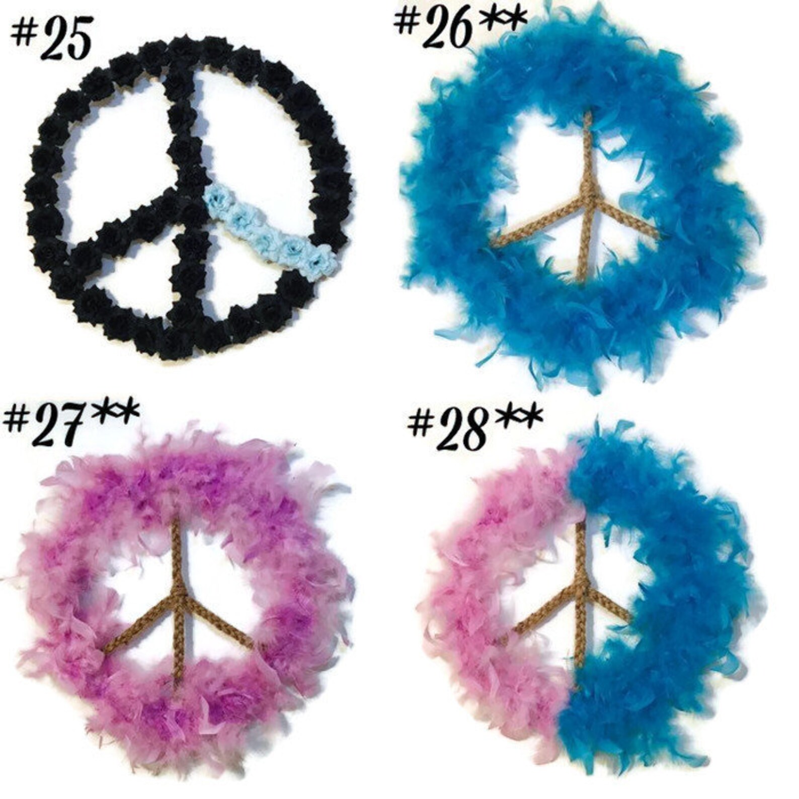Mini Hula Hoop Peace Sign, Decorative Peace Sign, Wall Hanging, 14 ...