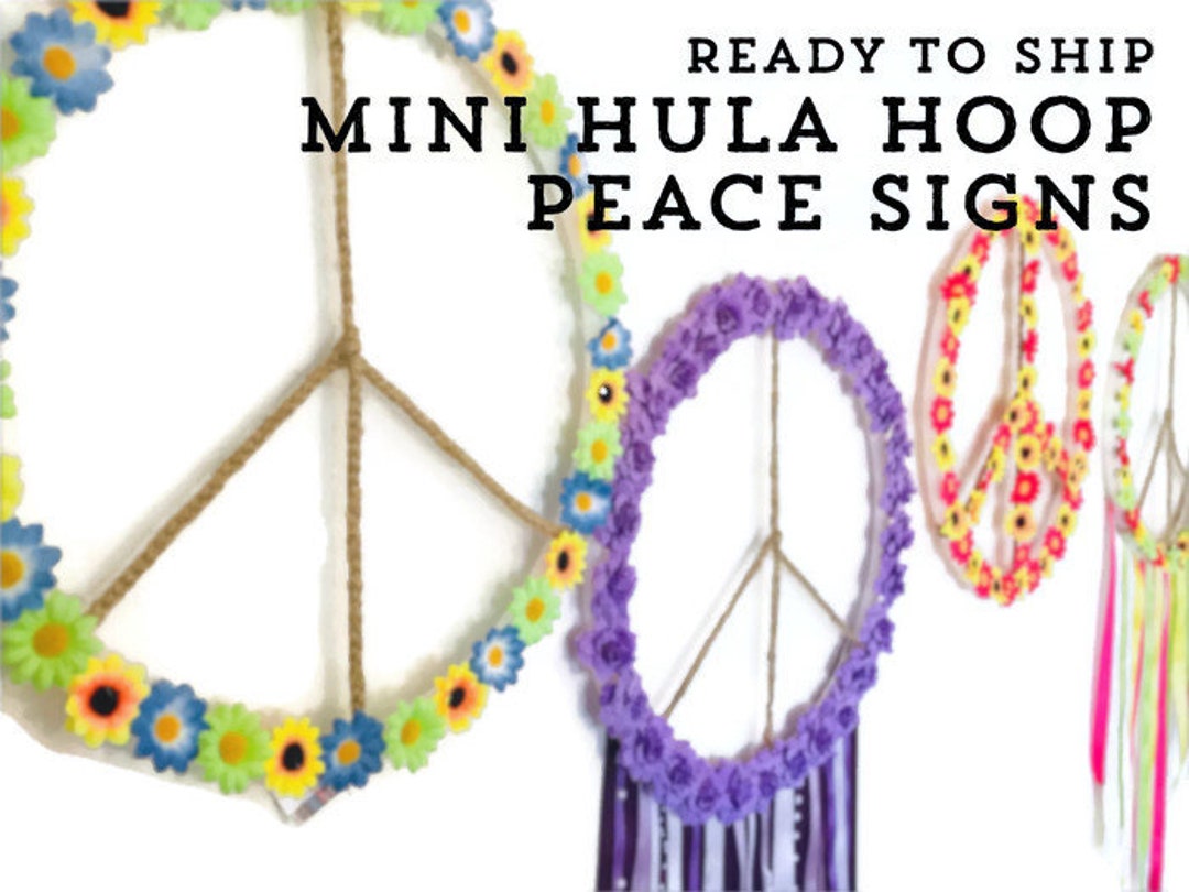 Mini Hula Hoop Peace Sign, Decorative Peace Sign, Wall Hanging, 14 ...