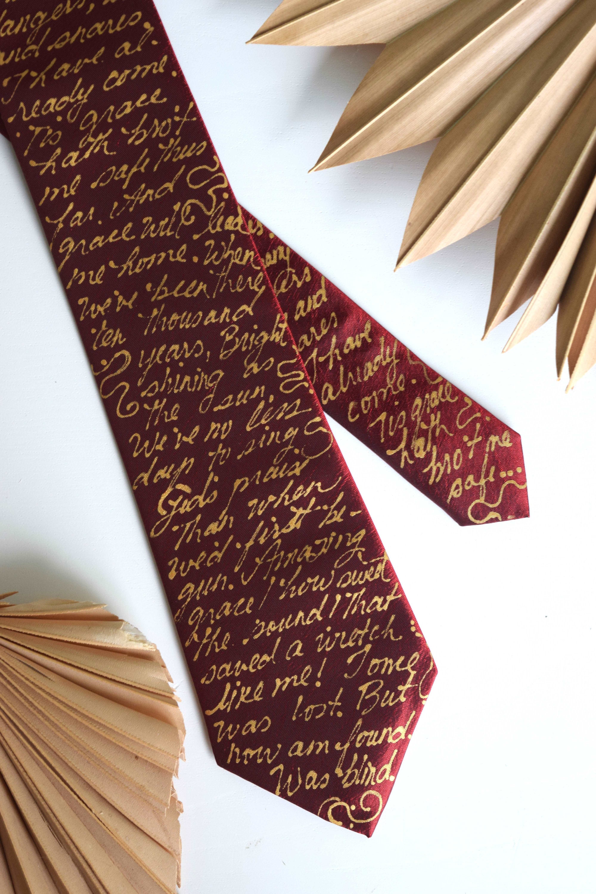 Pastor Tie Song Leader Tie Amazing Grace Lyrics Tie - Etsy
