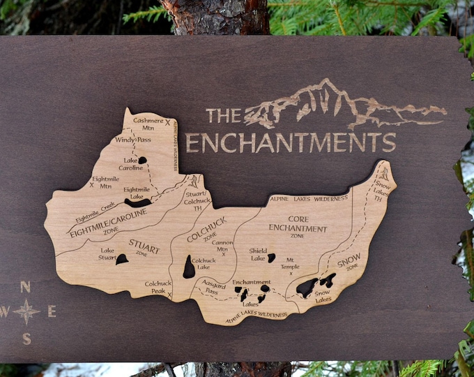 The Enchantments Wood Map - Etsy