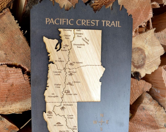 Pacific Crest Trail Map - Etsy