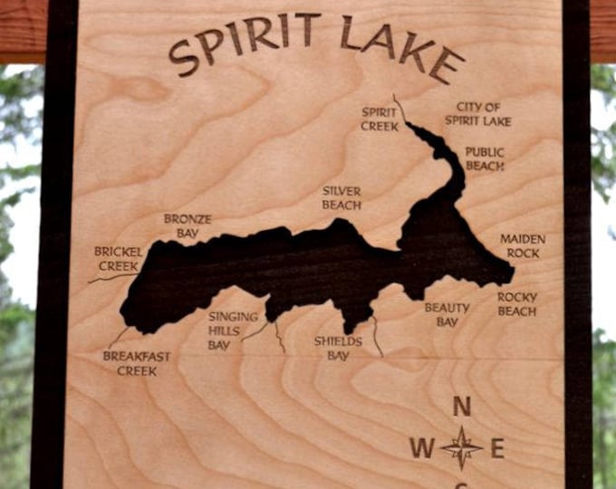 Spirit Lake Wood Map - Etsy
