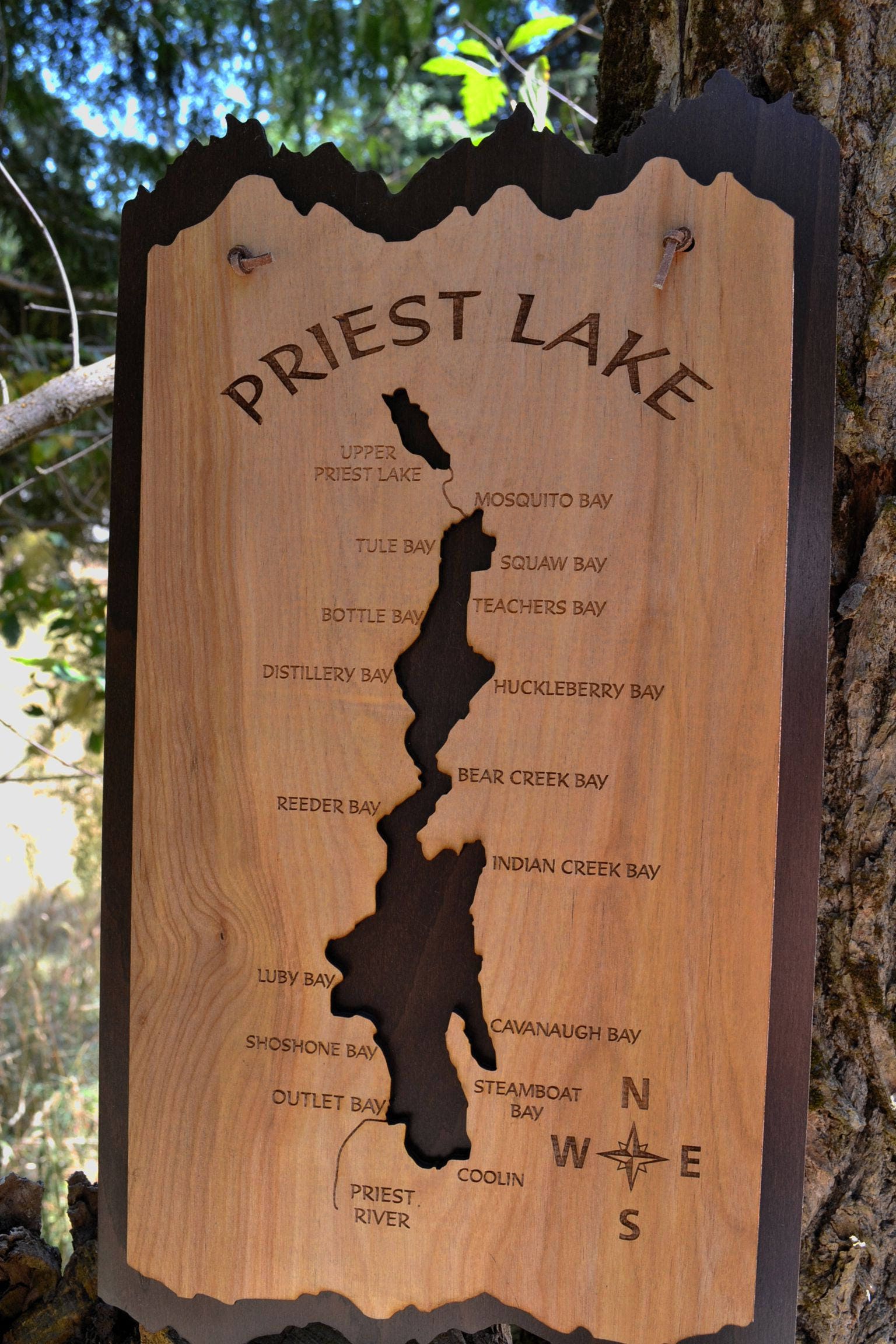 Priest Lake Wood Map - Etsy