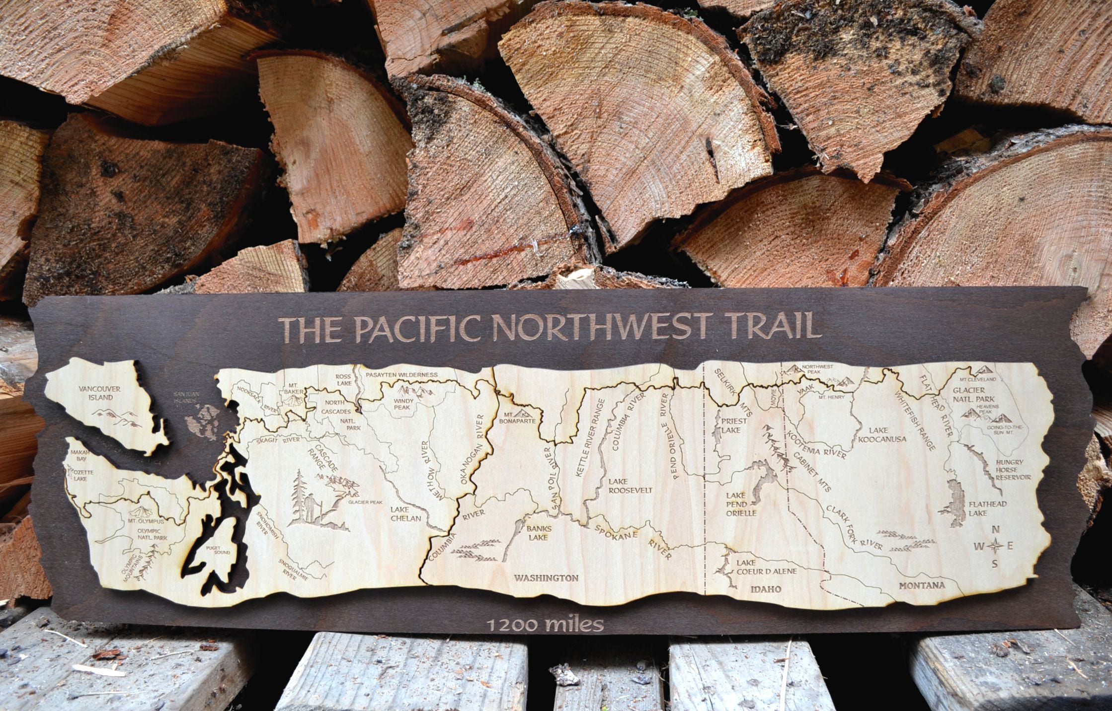 Pacific Northwest Trail Wood Map - Etsy
