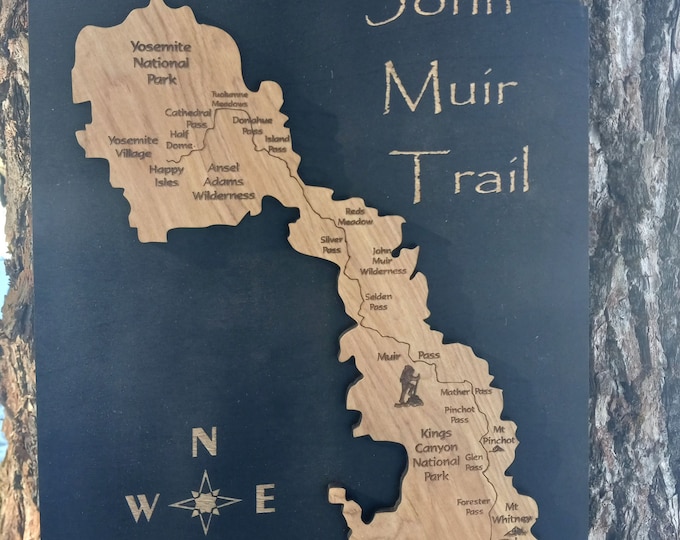 John Muir Trail Wood Map - Etsy