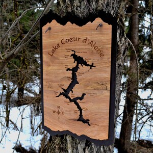 Lake Coeur D'alene Wood Map - Etsy