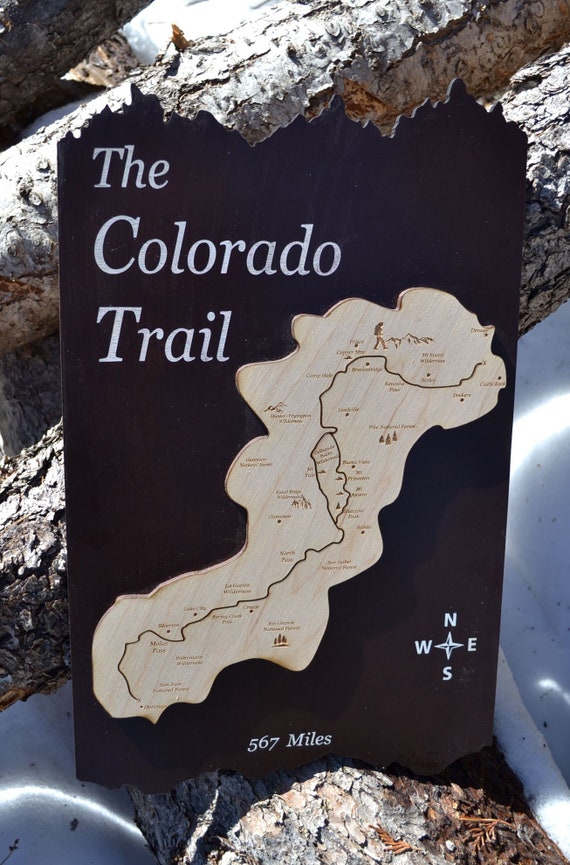 The Colorado Trail Wood Map - Etsy