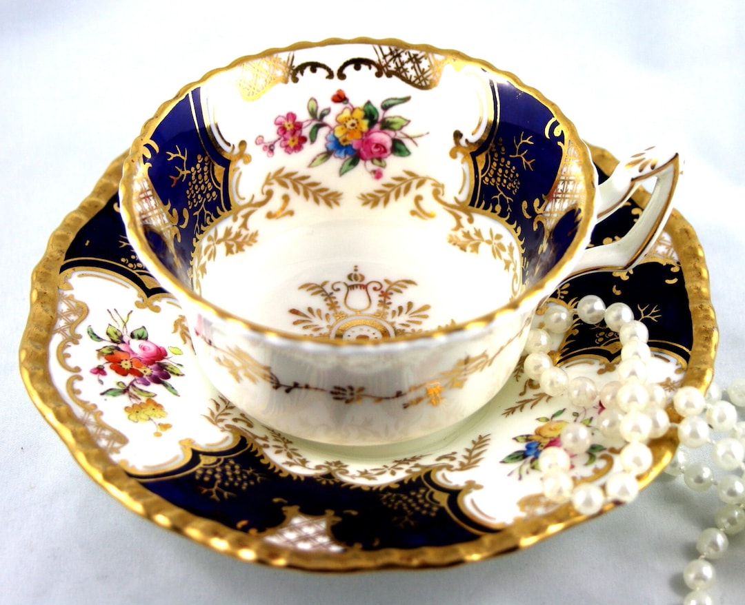Coalport Batwing, Very Elegant Cabinet Floral Demitasse Duo, Floral ...