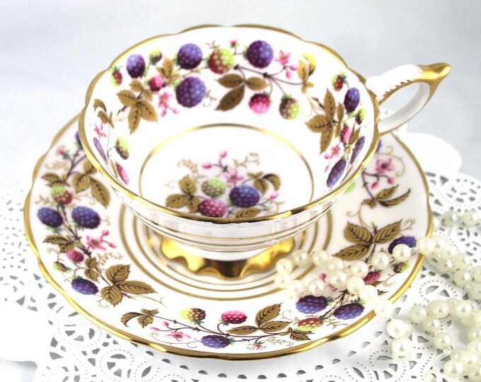 Royal Stafford Lovely Duo, Golden Bramble Pattern, White Gilded Borders ...