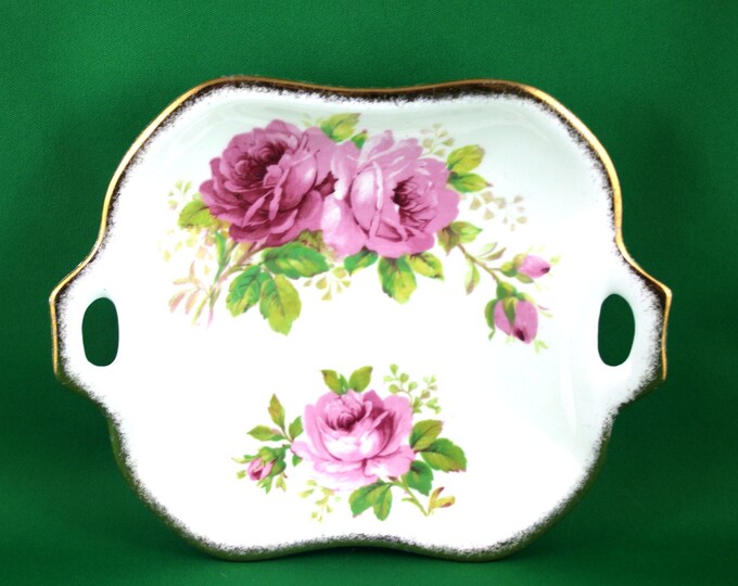 Royal Albert Beautiful Medium Size Square Plate, American Beauty Rose ...