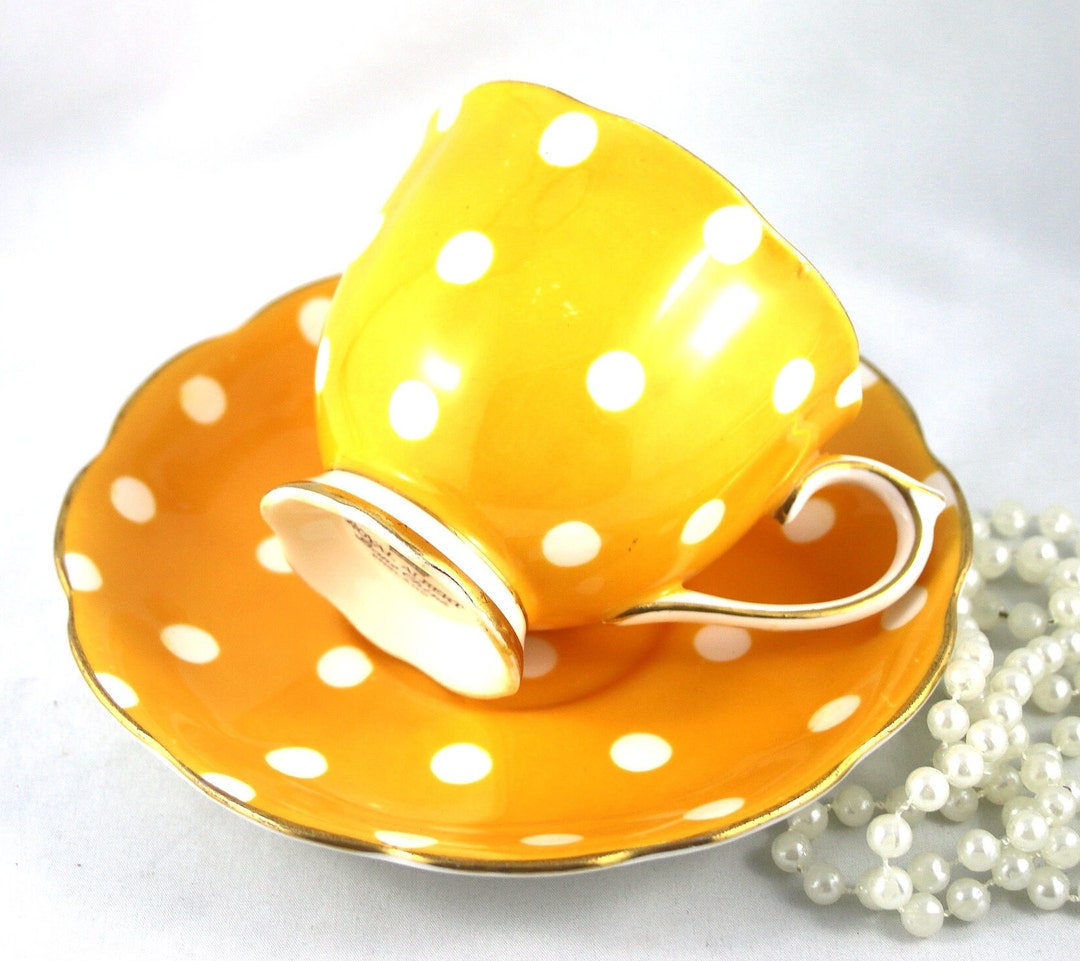 Royal Albert Beautiful Duo, Polka Dot Theme, Dingle Crisp Orange ...