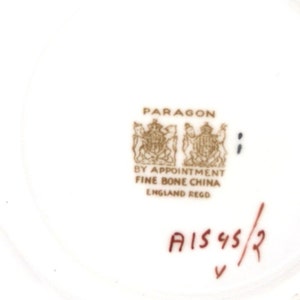 DW Paragon Gorgeous Cup & Saucer, Colorful Floral Accent in the Center ...